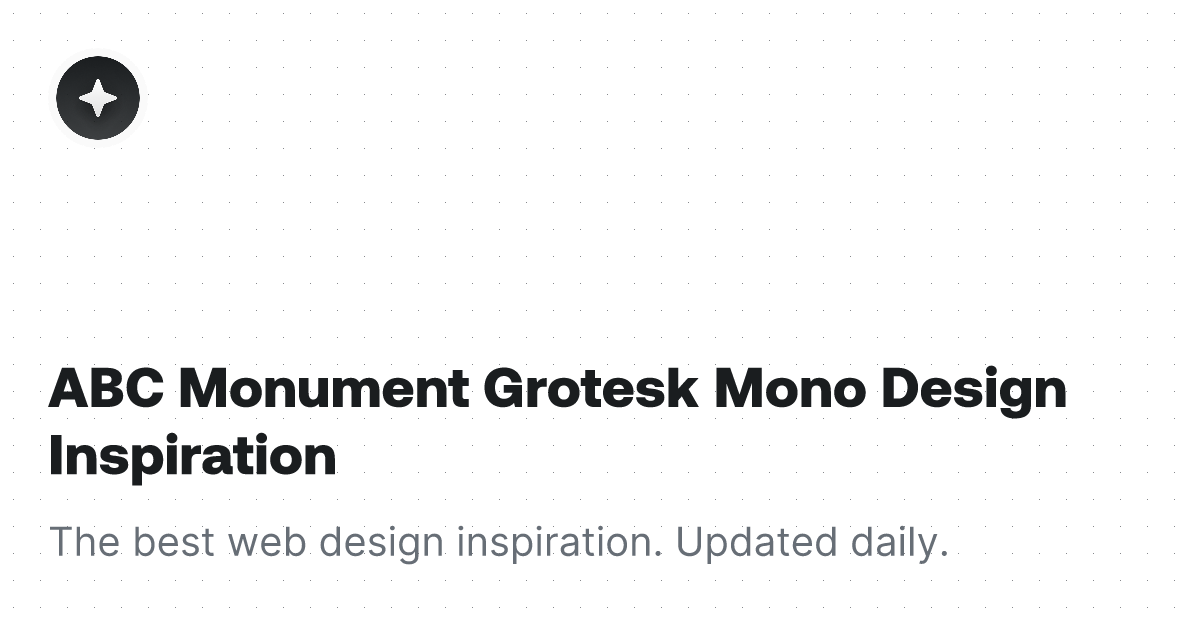 ABC Monument Grotesk Mono Font Design Inspiration