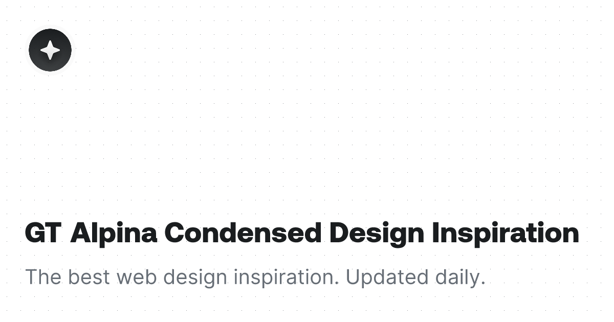 GT Alpina Condensed Font Design Inspiration